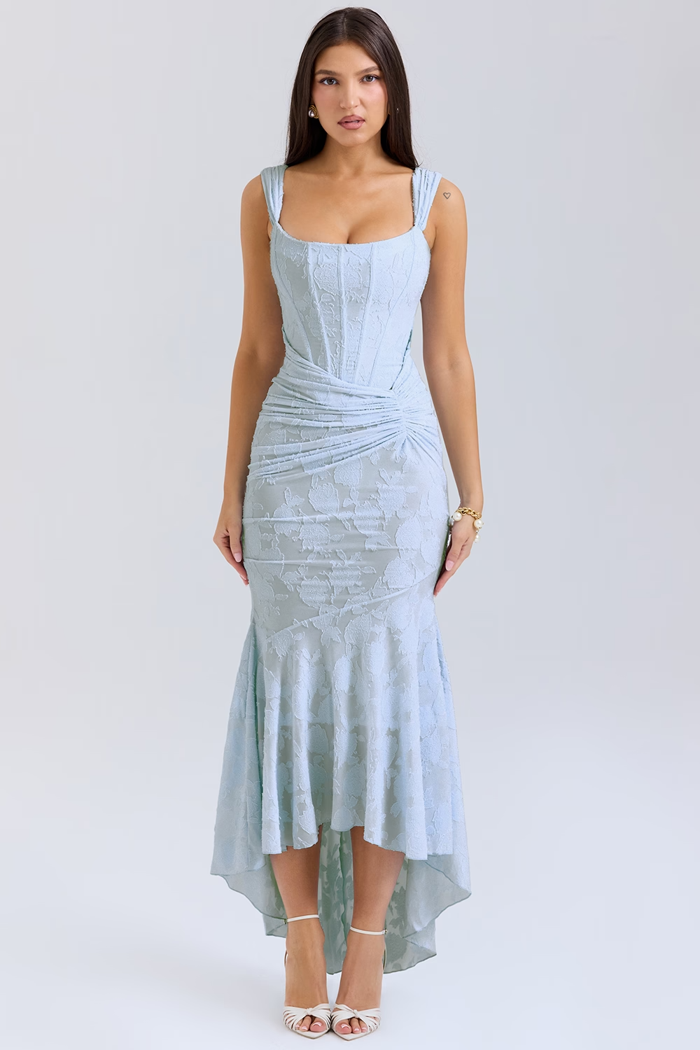KATERİNA - Rochie vintage cu flori în formă de clopot – Elvune
